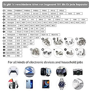 Precision Screwdriver Set, SHARDEN 122 in 1 Electronics Magnetic Repair Tool Kit with Case for Repair Computer, iPhone, PC, Cellphone, Laptop, Nintendo, PS4, Game Console, Watch, Glasses etc (Grey)