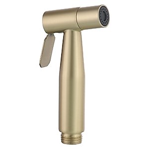 Tecmolog Toilet Bidet Sprayer Stainless Steel Hand Held Shattaf Sprayer Head Replacement Brushed Gold, WS024J2