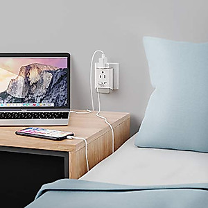 Ceptics Italy Travel Adapter, QC 3.0 & PD, Safe Dual USB & USB-C - 2 USA Socket Compact & Powerful - Use in Uruguay, Libya, Syria, Tunisia, Chile - Type L AP-12 - Fast Charging (AP-12A)