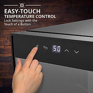 Ivation 18 Bottle Compressor Wine Cooler Refrigerator w/Lock | Large Freestanding Wine Cellar For Red, White, Champagne or Sparkling Wine | 41f-64f Digital Temperature Control Fridge Glass Door Black