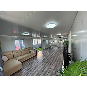 40FT Tiny House to Live in,SAA Portable Prefab House with 3 Bedroom 1 Full Equipped Bathroom and Kitchen,Foldable Mobile Home with Steel Frame,Prefabricated Expandable Container House for Adult Living