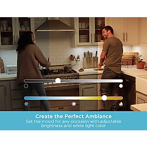 BLACK+DECKER Works with Alexa Smart Under Cabinet Lighting, Adjustable LEDs, 24" Bar, White