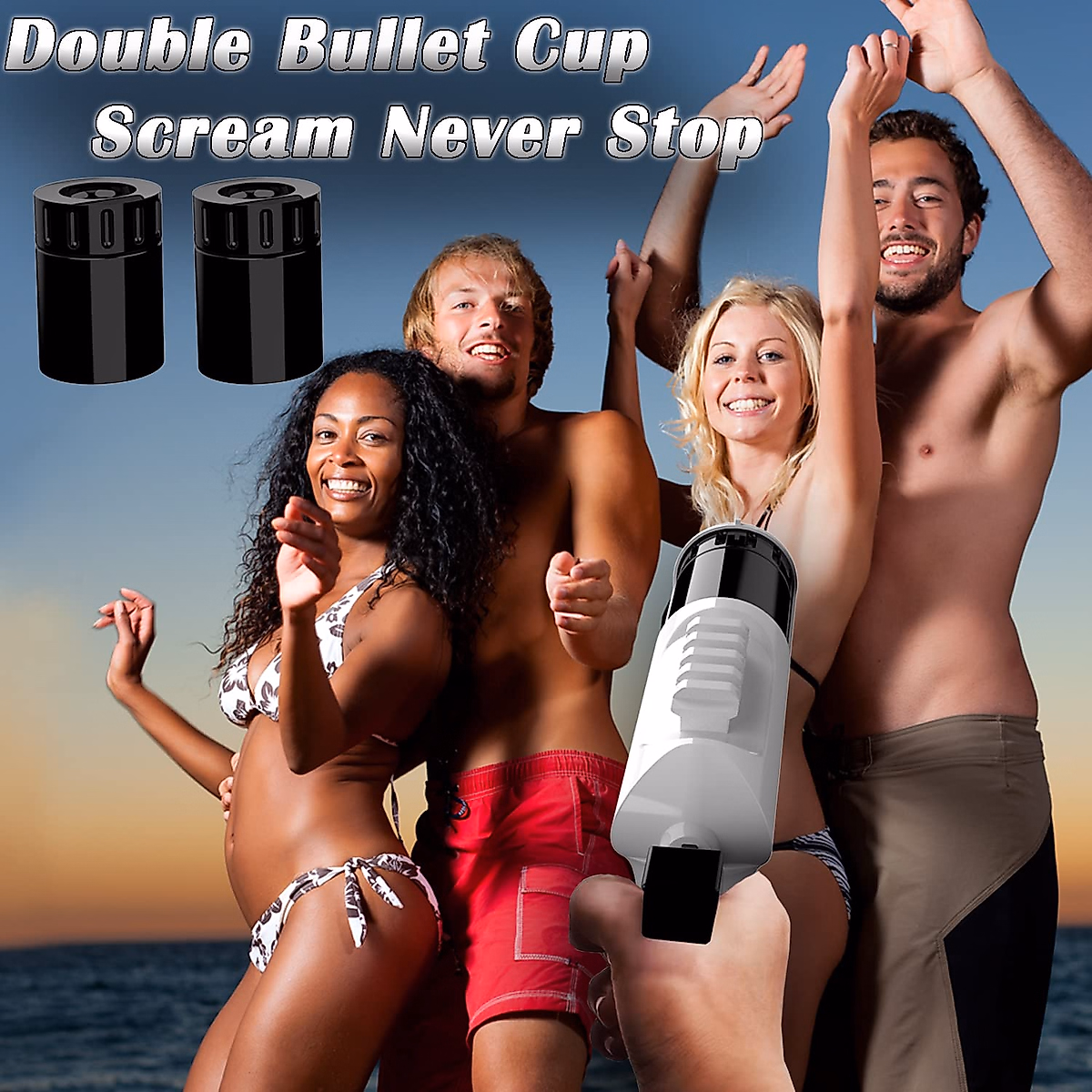 OUYOOLE Shotgun Beer Gun, with 2 Cartridges Alcohol Shot Gun, Chugger as Alcohol/Beer Gift for Party