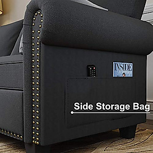 Nolany Convertible Sectional Couch L Shaped Sofa Couch with Storage Reversible Sectional Sofa for Small Space, Dark Grey