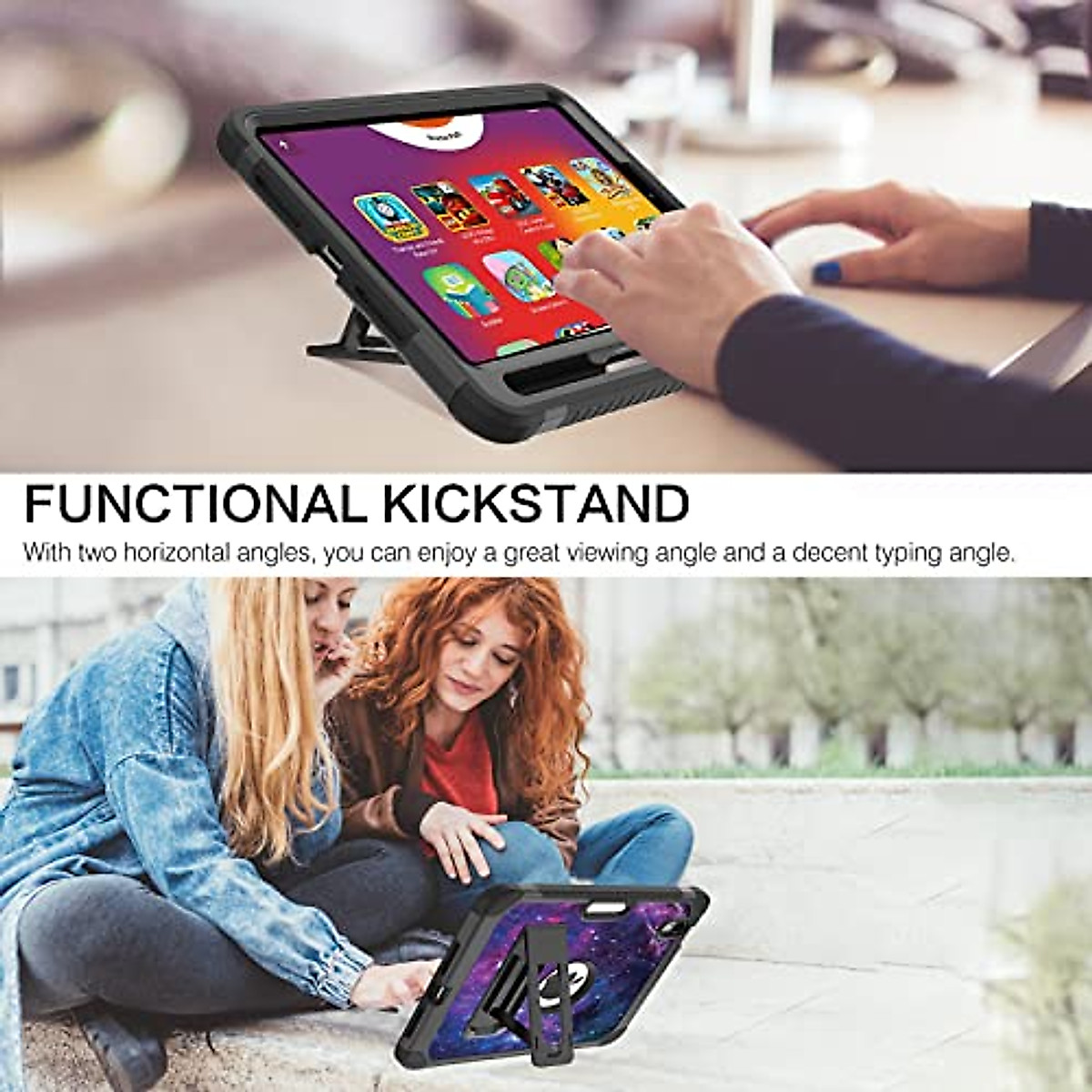 BENTOBEN iPad Mini 6 Case, Slim Space Galaxy Design 3 Layers Heavy Duty Rugged Shockproof Kickstand Protective Tablet Cover Case for iPad Mini 6th Generation 8.3 Inch 2021, Purple