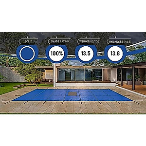 WaterWarden Inground Pool Solid Safety Cover 30' x 60', Rectangle, 15-Year Warranty, UL Classified to ASTM F1346, Triple Stitched for MAX Strength, Break-Strength of Over 4,000 lbs., Hardware Included