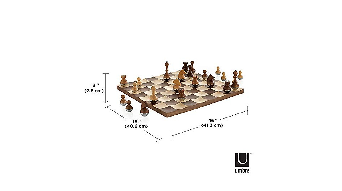 Umbra Wobble Chess Set - Unique Modern Design & Interactive Play