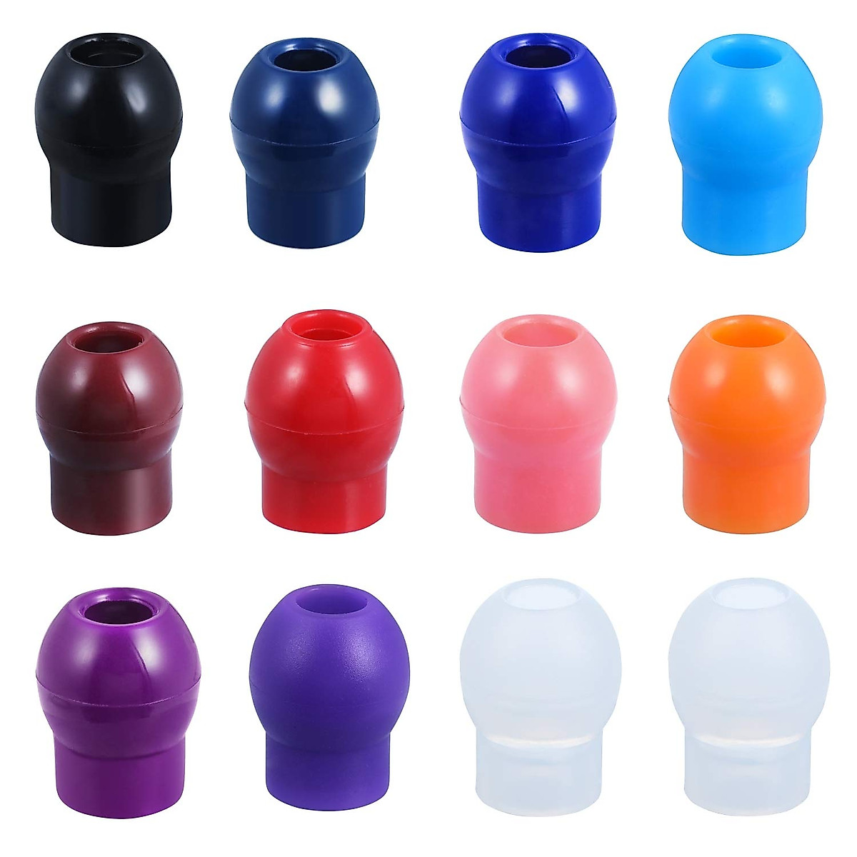 BBTO 36 Pieces Replacement Ear Tips for Stethoscopes, Universal Soft-Sealing Earbuds, 30 Pieces Colored and 6 Pieces Transparent (Rainbow Color)