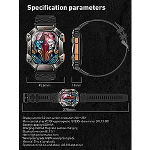 Coss Teo Smartwatch,100 Days Extra-Long Battery, New Real-time Elevation、barometers, IP68 Waterproof, AI Voice, 24-Hour Health, Heart Rate Sleep Monitor, 2'' Military SportWatch for Android iOS Phone