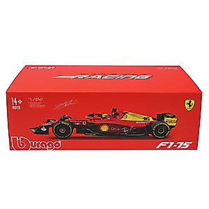 XTD Bburago 1:24 2022 F1 F1-75 75th Anniversary F1-75 75th #55 Carlos Sainz Alloy Luxury Vehicle Diecast Cars Model Collection Gift (1/24 F1-75 75th #55)