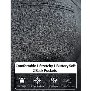 VOOVEEYA Jeggings for Women High Waist, Leggings with Pockets Tummy Control Plus Size Stretchy Jeans Leggings 7/8 (Charcoal-XL)