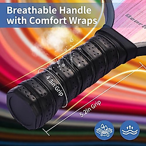 Pickleball Paddles Set of 4, Pickleball Rackets Honeycomb Core Pickleball Set Includes 4 Pickleball Paddles+4 Pickleball Balls+1 Bag (Wood)