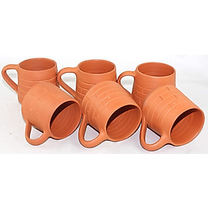 Odishabazaar Terracotta(Real Mitti) Unglazed Clay Mud Tea Cup - Set Of 6 using for Tea And Coffee 160ml (c-cup-111)