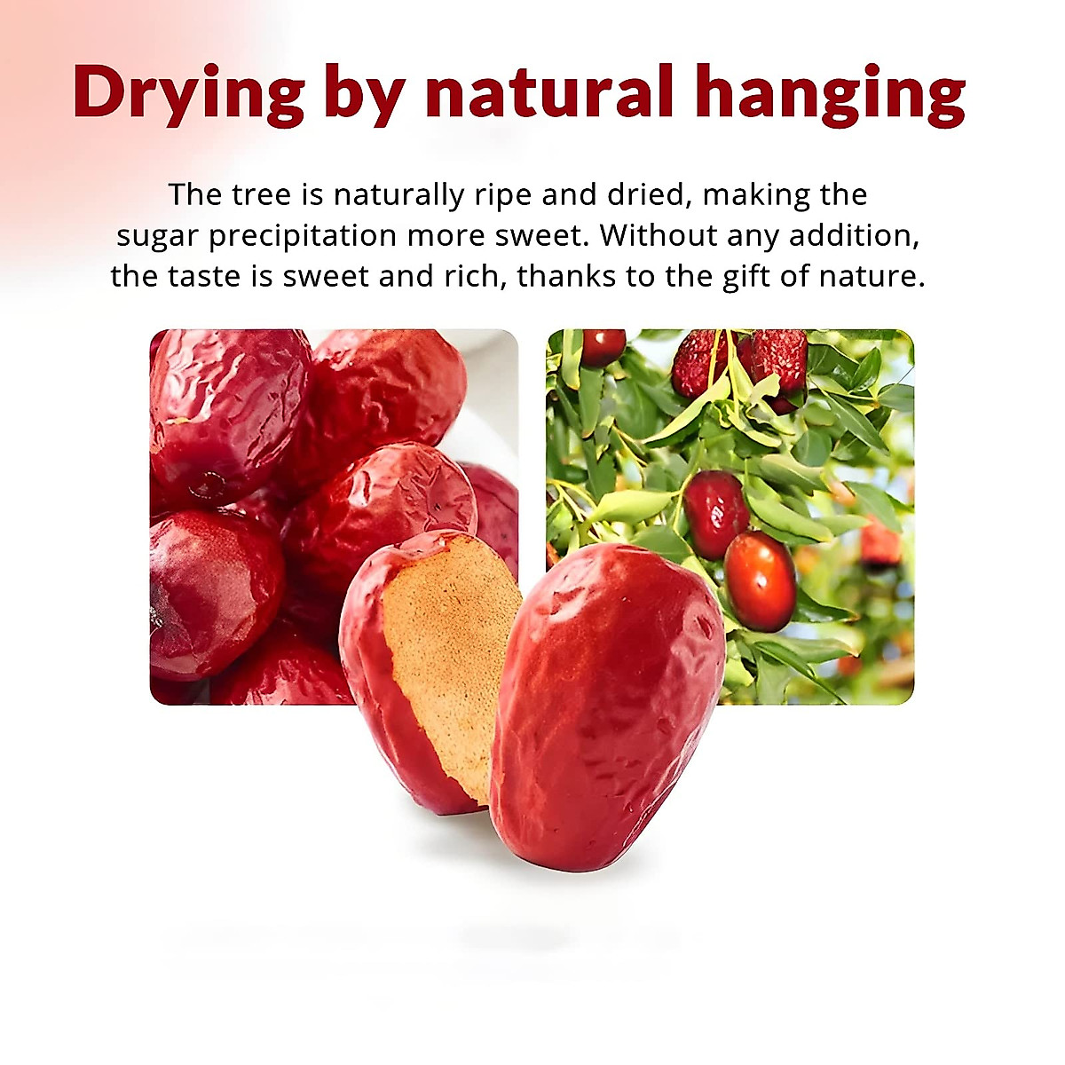 APEACHGIRL Red Dates, All Natural Dried Red Jujube, Snack, Dried Fruits, Tea, Healthy Dried Fruit, Non-GMO Grown Jujube | Net weight 10.58oz | Resealable Bag