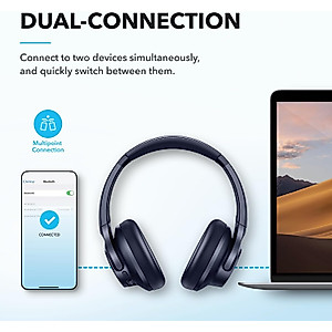 soundcore by Anker Q20i Hybrid Active Noise Cancelling Headphones, Wireless Over-Ear Bluetooth, 40H Long ANC Playtime, Hi-Res Audio, Big Bass, Customize via an App, Transparency Mode (Renewed)