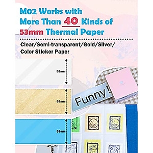 Phomemo M02 Pocket Printer- Mini Sticker Printer Bluetooth Inkless Thermal Photo Printer Compatible with Android iOS for Instantly Print Fun, Retro-Style Photos, Mini Life Assistant, Good Gift, Pink