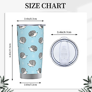 wodealmug Women's Hedgehog Travel Coffee Mug Thermal Insulated Tumbler Cup With Lid 20 OZ