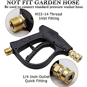 SZSXHX S400 Foam Cannon Gun 3000 PSI High Pressure Washer Foam Wash Gun Car Washer Gun With 7 Nozzles 1 M22 Adapter 1 Coral glove