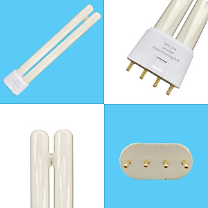 PL18W U/V/A Replacement Black Blue Light Bulb,2G11 Base 4 pin Inline,F18W BL Twin Tube H Shape Fluoescent Lamp,Compatible bdpca-18w,bdpc 912