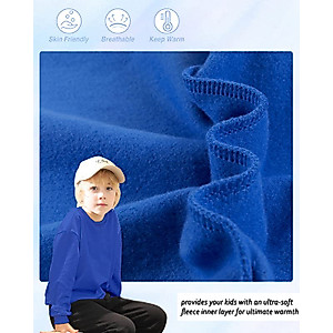 JIAHONG Kids Crewneck Sweatshirts Fleece Soft Sweatshirt Long Sleeve Pullover Winter Boys or Girls 3-12 Years Blue L