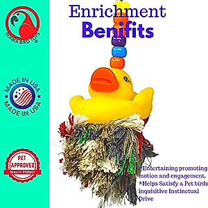Bonka Bird Toys 1125 Ducky Plucker Small Bird Toy Parrot Cage Toys Cages Cockatiel Lovebird Parakeet Conure