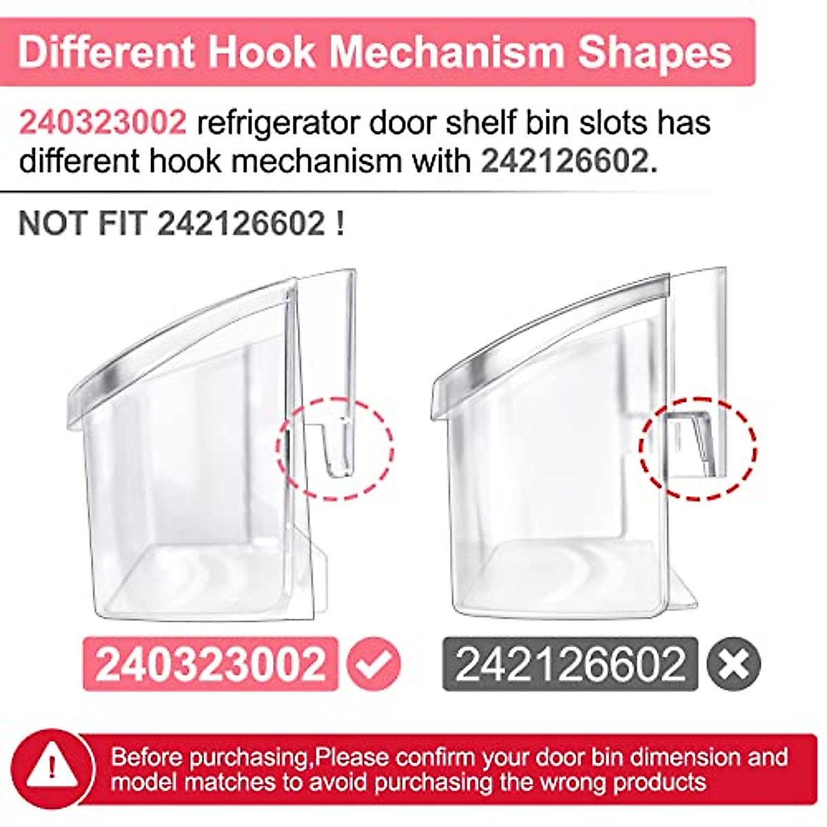 Upgraded 240323002 Refrigerator Door Bin Shelf Replacement For Frigidaire,Kenmore Refrigerator Door Shelf Replacement Parts AP2115742 PS429725 240323000,2 Bottom Shelves Shelf with Soda Can Organizer