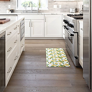 Martha Stewart Bloomfield Lots of Lemons Anti-Fatigue Kitchen Mat, White/Yellow, 18"x48"