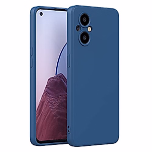 Foluu Silicone Case for OnePlus Nord N20 5G, Liquid Gel Rubber Case with Soft Microfiber Lining Cushion Slim Hard Shell Shockproof Protective Cover for OnePlus Nord N20 5G 2022 (Blue)