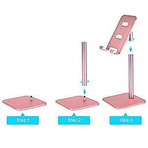 Urmust Cell Phone Stand Angle Adjustable Phone Stand for Desk Phone Holder for Office Tablet Stand Compatible for iPhone 14 13 12 11 Pro Max X Xr 8 Plus 7 6(Rose Gold)