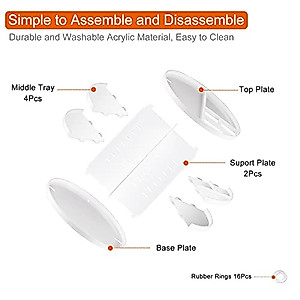 360 Rotating Makeup Organizer, chfine DIY Adjustable Bathroom Makeup Spinning Holder Storage Rack, Large Capacity Lazy Susan Cosmetics Organizer, Makeup Caddy Fits Countertop Vanity and Bathroom,White