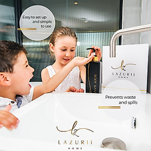 Shampoo and Conditioner Dispenser (Black, Set of 3, 25oz) - Empty Pump Bottles for Bathroom - Refillable Shampoo Conditioner Body Wash Dispensers – Shower Soap Bottle with Pump – Permanent Labels