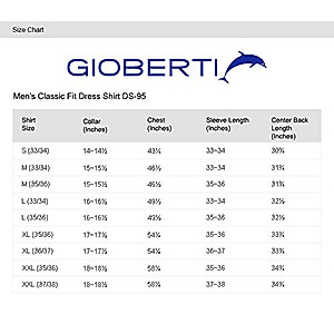 Gioberti Men's Long Sleeve Solid Dress Shirt, Green, Small, Sleeve 33-34
