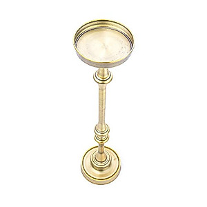NewRidge Home Goods Dapper Glam 6in. Round Martini, Set of 2, for Small Spaces and Living Room End, Side, Drink Table, 5.74" Lx5.74 Dx25.99 H, Brass