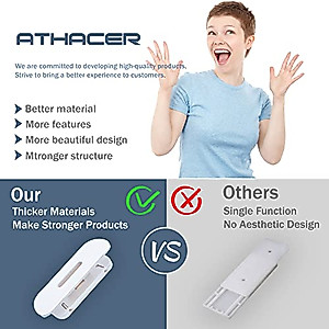 ATHACER Power Strip Holder 2 Pack Self Adhesive Power Strip Mounts with Wire Wrap Function WiFi Router Surge Protector Mount Fixator Wall Mount Punch Free Cable Management System