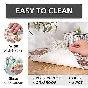 FIFTY FEET 12X120 Inch Shelf Liner for Kitchen Cabinets, PVC Drawer Liner for Dresser Non-Slip Bathroom, Non-Adhesive Cabinet Liner Washable (Red Flower)(1 Roll)