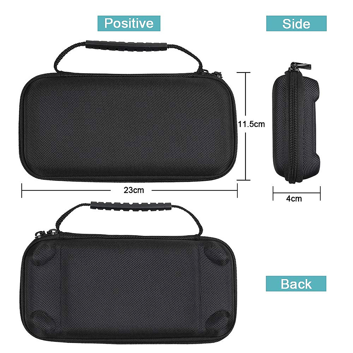 Zacro Carrying Case kits for Nintendo Switch Lite, can Store 20 Game Cassettes, include 1 Silicone Grip Protector, 2 HD screen protectors, 1 Type-C Charging Cable and 2 pairs Handle Caps