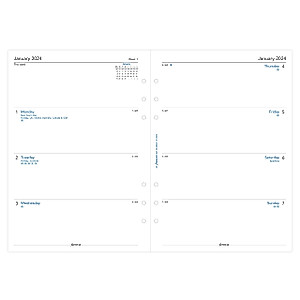Filofax A5 week on two pages English 2024 diary, White