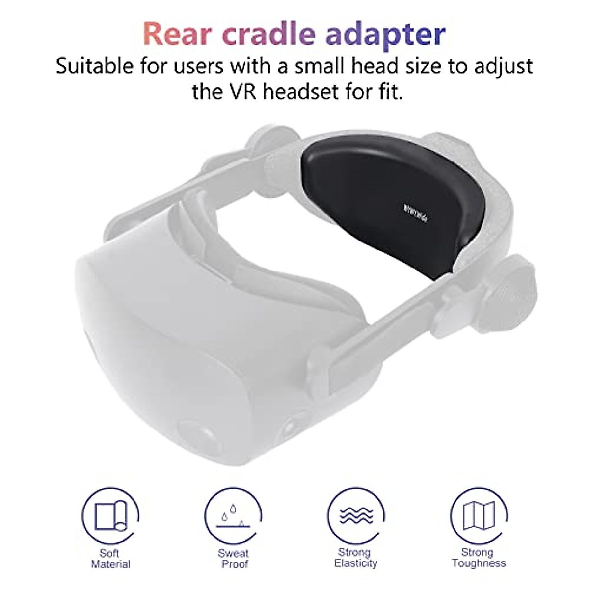 VR Head Rear Pad Replacement for HP Reverb G2 and Valve Index VR Headset Memory Foam Back Sponge Adjustable Portable Cradle Fit Small Head（Compatible with More Similar VR Headset）
