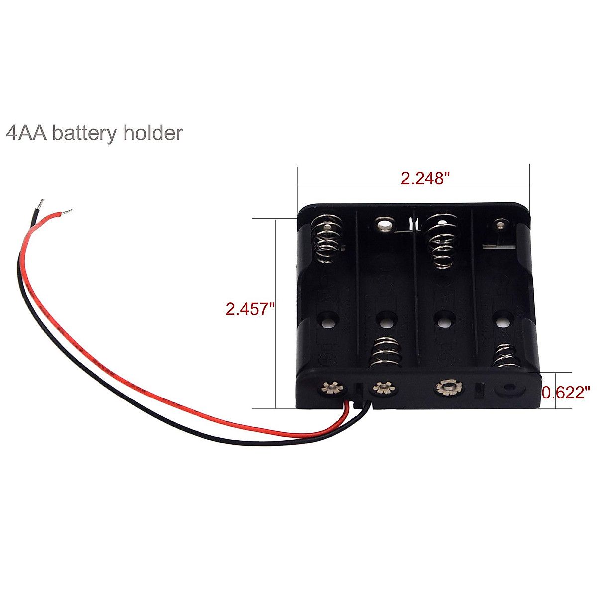 LAMPVPATH (Pack of 8) AA Battery Holder Bundle 2Pcs Single AA Battery Holder, 2Pcs 2X 1.5V AA Battery Holder with Leads, 2Pcs 3X 1.5V 3 AA Battery Holder with Wire, 2Pcs 4X 1.5V 6 Volt Battery Holder