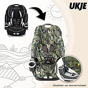 UKJE Liner Car Seat Cover Compatible with Graco 4ever DLX 4-in-1 Car Seat, CPSC Compliant Standards, Car Seat Liner Protector, Convertible Car Seat, Travel Accessories, Cotton Cover - Green Monkey