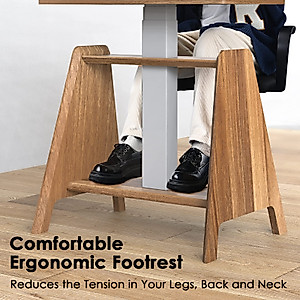 Standing Desk, Electric Height Adjustable Desk with 100% Solid Walnut Wood, Adjustable Height from 29.1″-47.6″, Advanced Motor, Silent & Smooth Lift, Smart Controller, Sit Stand Desk for Home Office