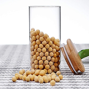 Amosfun 380ml Glass Jar Sealed Food Storage Container with Lids for Kitchen Spice Coffee Loose Bean Sugar Salt