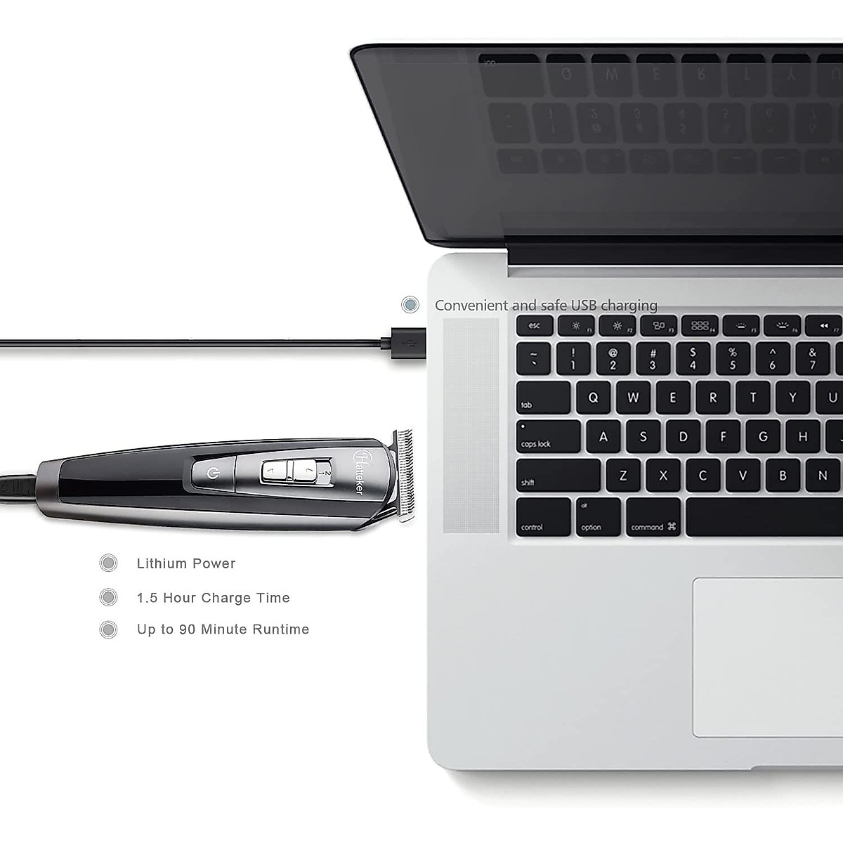 Hatteker Hair Clipper Beard Trimmer Kit for Men Cordless Hair Mustache Trimmer Hair Cutting Groomer Kit Precision Trimmer Waterproof USB Rechargeable 5 in 1