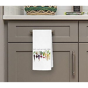 QODUNG Let's for Each Other Positive Quote Soft Absorbent Kitchen Towels Dishcloths 16x24 Inch,Gardening Vegetable Carrot Decorative Absorbent Drying Cloth Hand Towels Tea Towels for Bathroom Kitchen