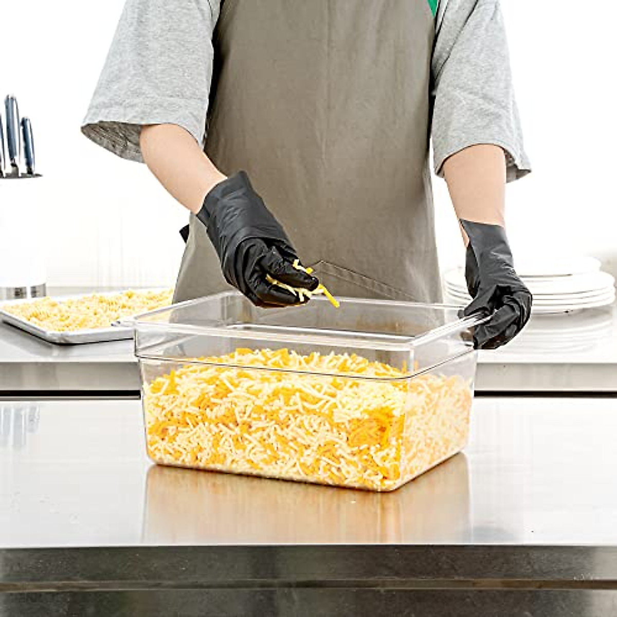 Restaurantware Met Lux 1/2 Size Food Storage Container 1 6 Inch Deep Proofing Box - Rectangle Graduated Measurements Clear Plastic Food Grade Storage Container Dishwashable Lids Sold Separately