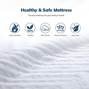 Twin Size Mattress, 8 inch Gel Memory Foam Mattress, Cooling Gel Mattress Bed in a Box, Medium Firm Feel with Motion Isolating (Twin)