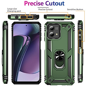 for Moto G Stylus 5G 2023 Case with [2 Packs] Tempered Glass Screen Protector, [Military-Grade] Rugged Full Body Shockproof Phone Cover with Kickstand for Motorola Moto G Stylus 5G 2023, Oliver Green