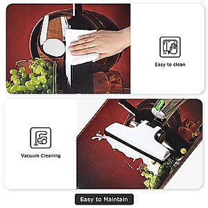 Alishomtll 2 PCS Kitchen Rugs and Mats, Farmhouse Kitchen Rugs Sets of 2, Red Wine Floor Mat, Cushioned Anti Fatigue Non Slip Washable Kitchen Mats for Floor (17.3"x30"+17.3"x47")