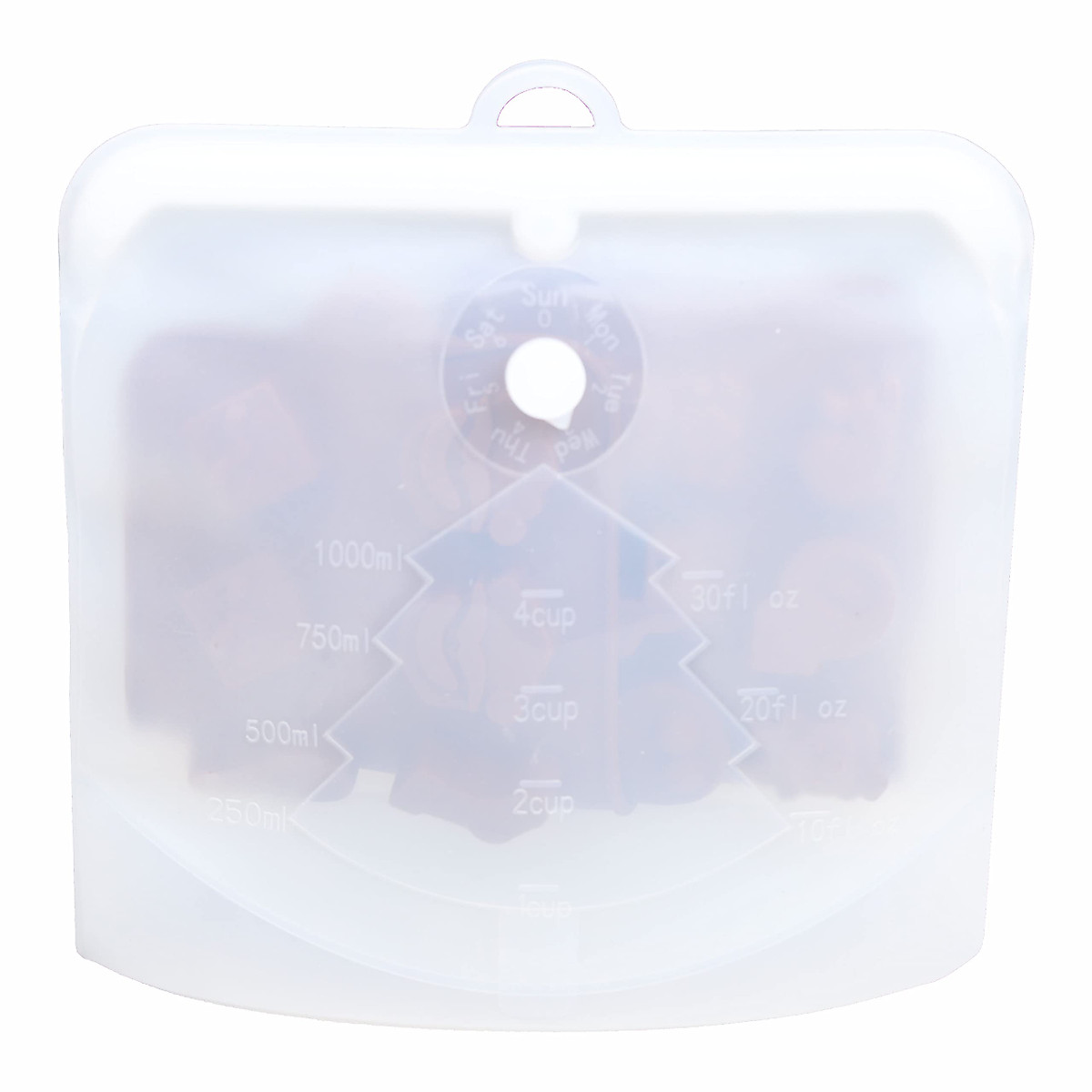 3R Reusable Silicone Food Bags with 100% Leak Proof,Silicone Bags Microwave safe, Freezer Safe & Dishwasher Safe , 2 Large) & Self Standing, Hook For Easy Hanging (White)