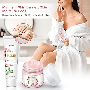 Birthday Gifts for Women Best Relaxing Spa Gifts Baskets Box for Her Wife Mom Best Friend Mother Grandma Bday Bath and Body Kit Sets Self Care Present Beauty Products Package Rose Scent